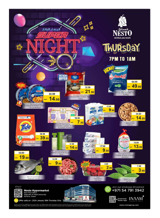 Night Deals Near Karama Post Office Dubai From Nesto Until 18th