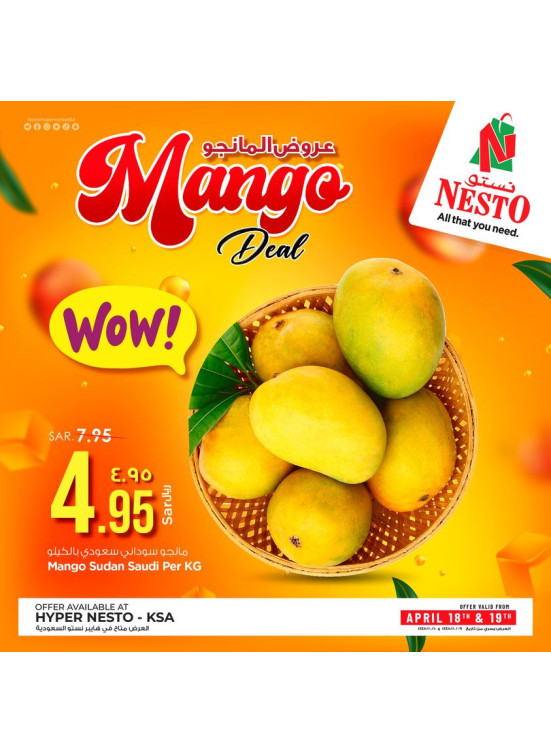 Mango Deal from Nesto until 19th April - Nesto KSA Offers & Promotions
