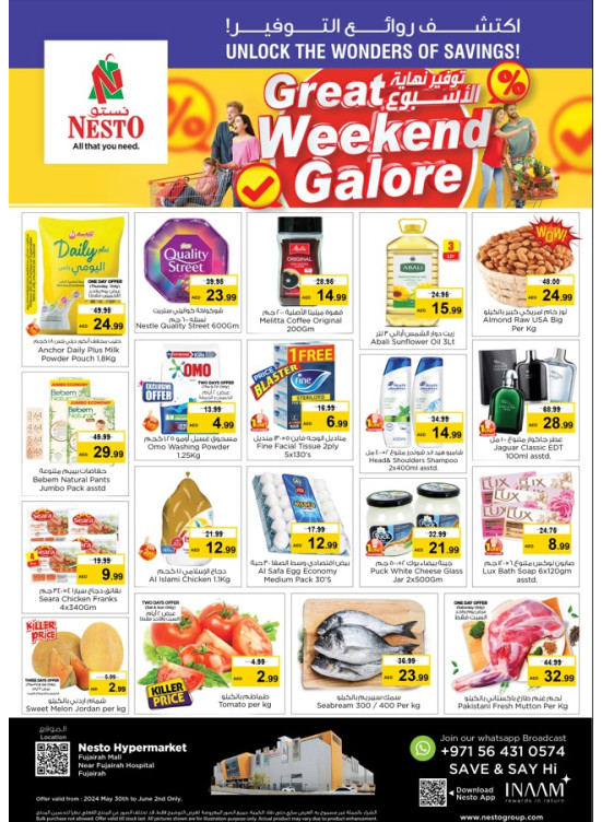 Weekend Grabs - Fujairah from Nesto until 2nd June - Nesto UAE Offers & Promotions