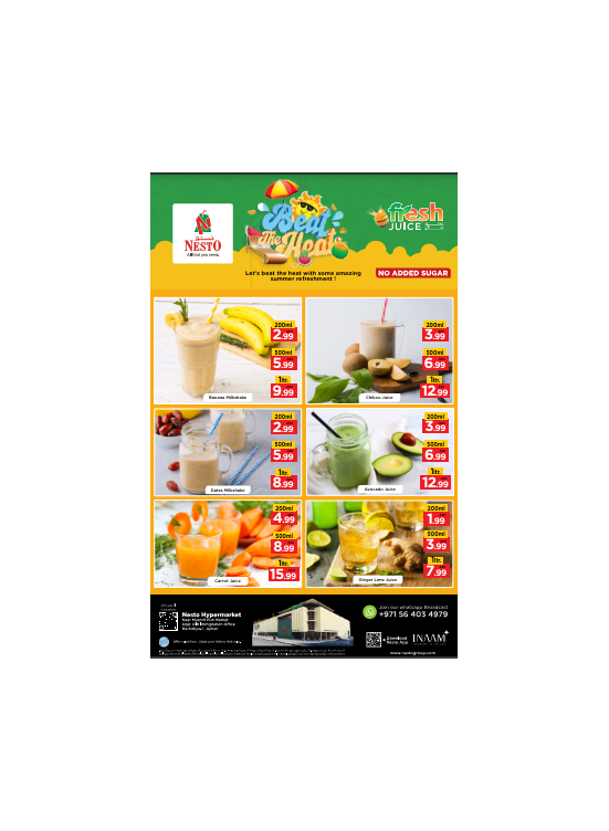 Fresh Juices - Mushrif from Nesto until 16th June - Nesto UAE Offers & Promotions