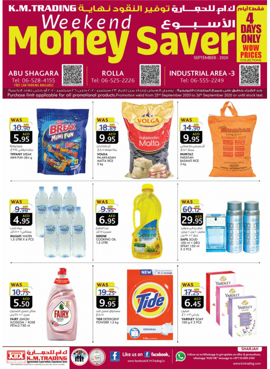 Weekend Money Saver - Sharjah from K.M. TRADING until 26th September ...