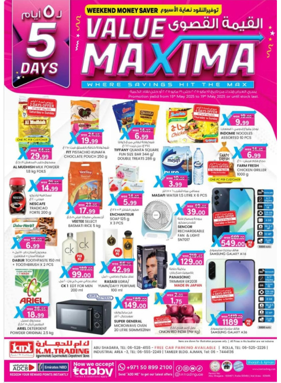 Value Maxima Deals - Sharjah & Ajman from K.M. TRADING until 19th May ...