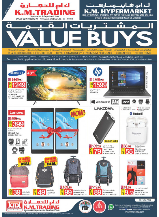 Value Buys - Mussafah from K.M. TRADING until 1st October - K.M ...