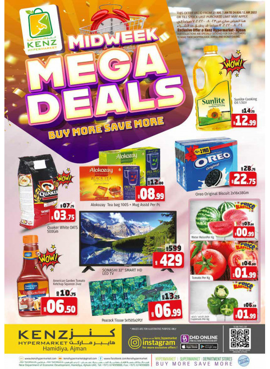 Midweek Mega Deals from Kenz Hypermarket until 24th August - Kenz Hypermarket UAE Offers ...