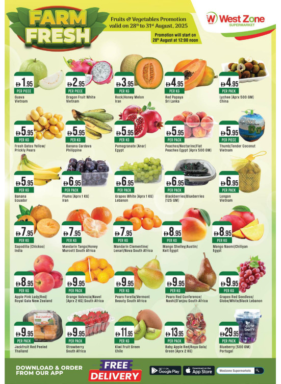 Fresh Fruits & Vegetables Deals from West Zone until 31st August - West ...