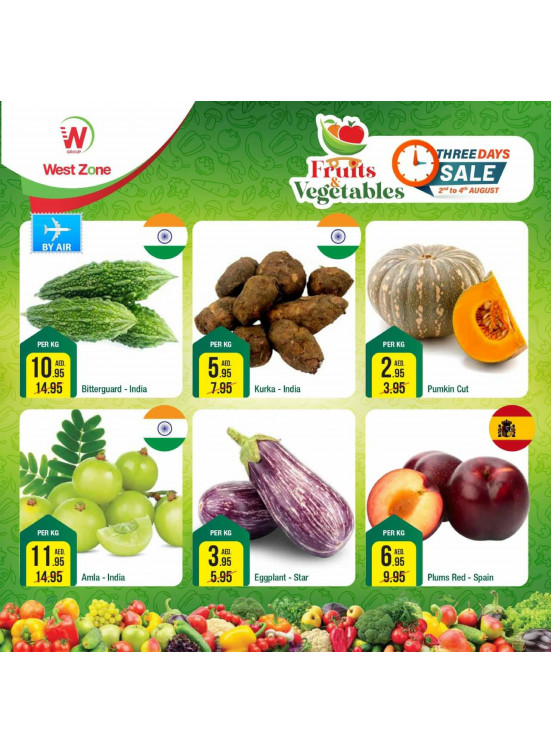 Fruits & Vegetables Offers from West Zone until 5th August - West Zone ...