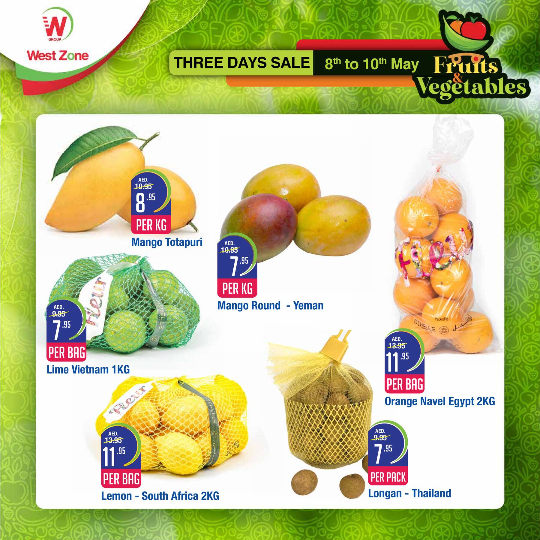 Fruits & Vegetables Offers from West Zone until 10th May - West Zone ...