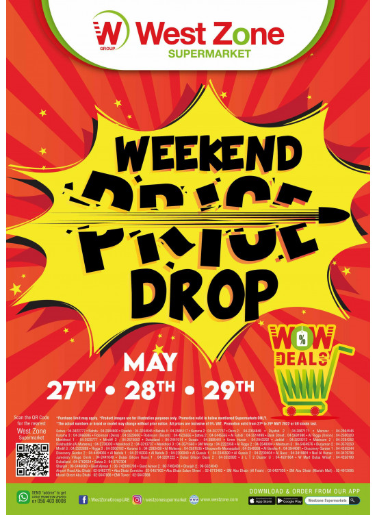Weekend Price Drop from West Zone until 30th May - West Zone UAE Offers ...