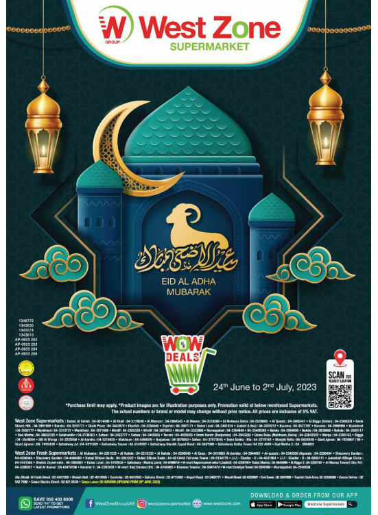 Eid Deals from West Zone until 2nd July - West Zone UAE Offers & Promotions