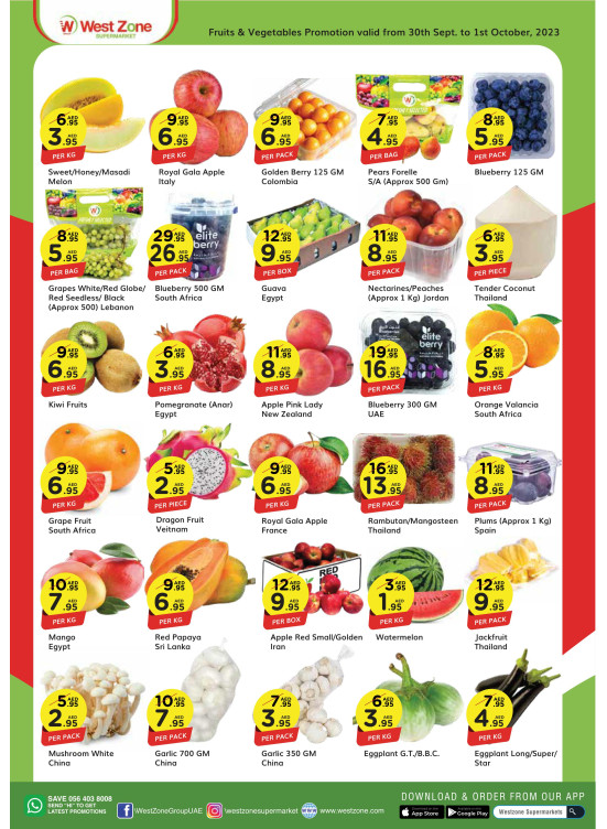 Fresh Deals from West Zone until 1st October - West Zone UAE Offers & Promotions