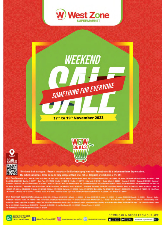 Weekend Sale from West Zone until 19th November - West Zone UAE Offers ...