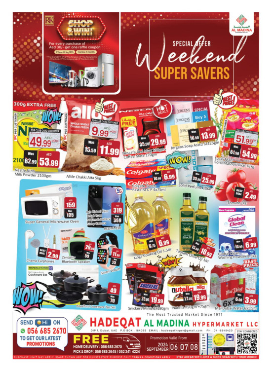 Weekend Super Savers - Hadeqat Al Madina, Dubai from Al Madina Hypermarket until 8th September ...