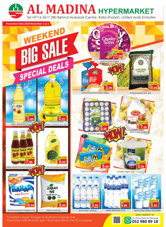 Weekend Big Sale - Rolla, Sharjah from Al Madina Hypermarket until 4th ...