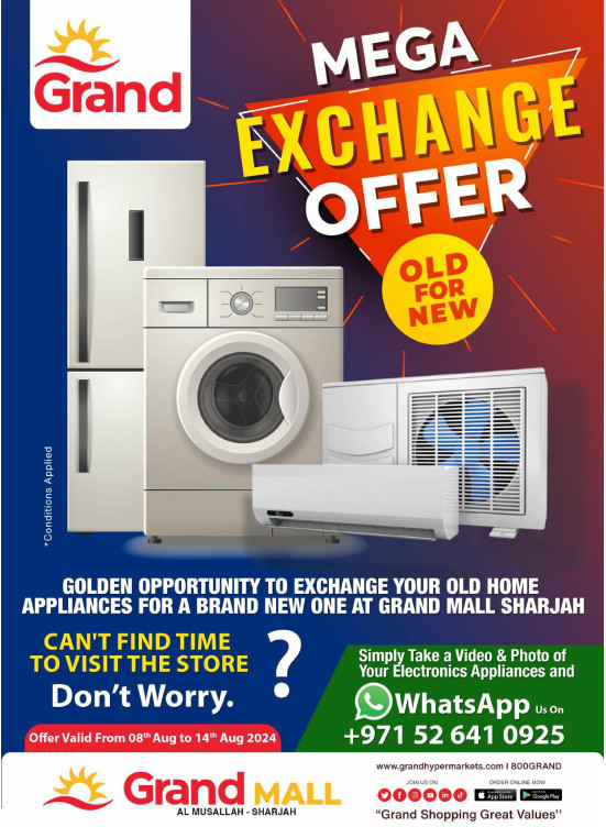 Mega Exchange Offer - Grand Mall Sharjah from Grand Hypermarket until ...