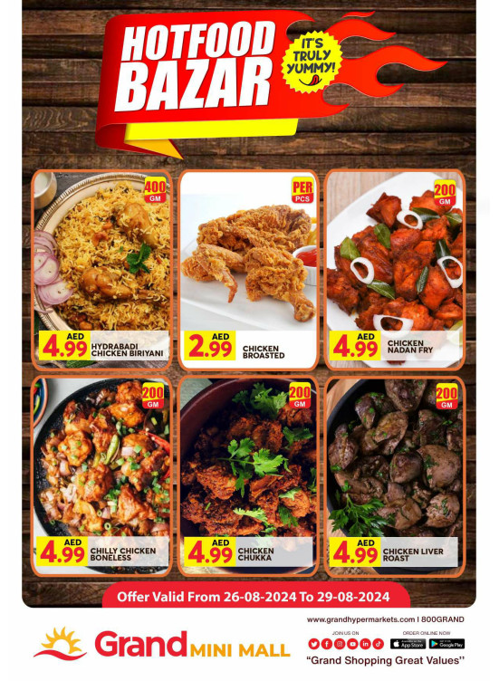Hot Food Bazar - Grand Mini Mall from Grand Hypermarket until 29th August - Grand Hypermarket ...
