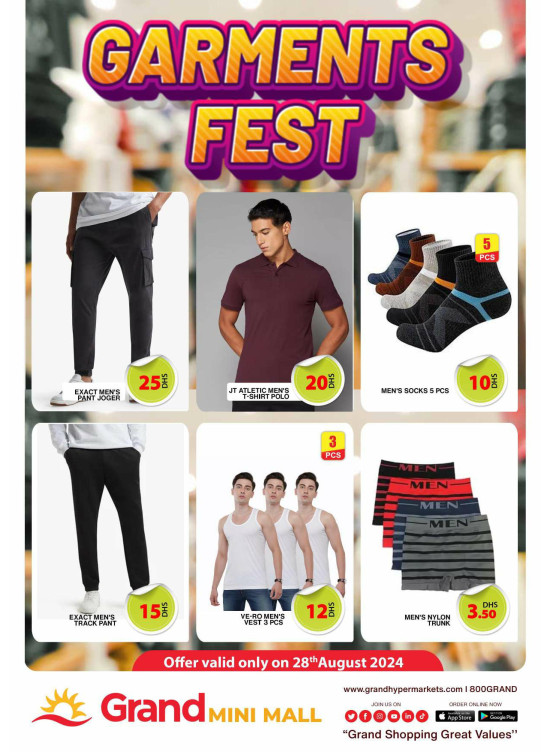 Garments Fest - Grand Mini Mall from Grand Hypermarket until 28th August - Grand Hypermarket UAE ...
