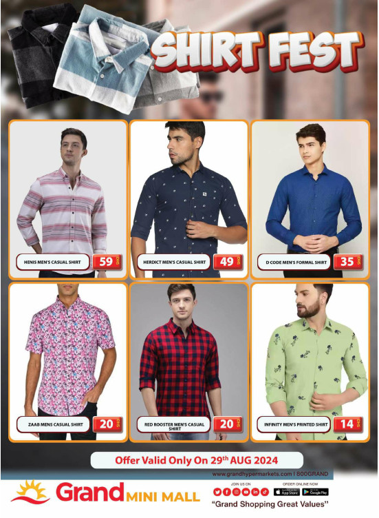 Shirt Fest - Grand Mini Mall from Grand Hypermarket until 29th August - Grand Hypermarket UAE ...