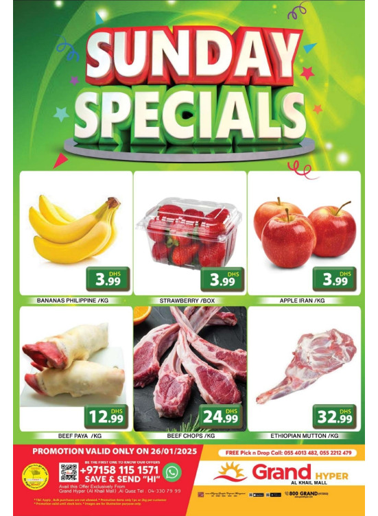 Sunday Specials - Grand Hyper Al Khail Mall from Grand Hypermarket until 26th January - Grand ...