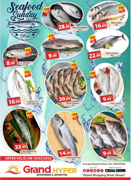 Seafood Sunday - Grand Hyper Muhaisnah from Grand Hypermarket until ...