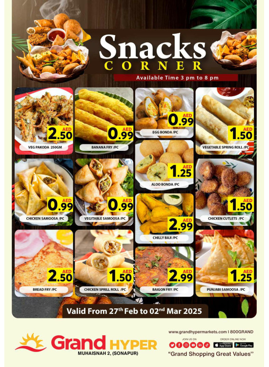 Snacks Corner - Grand Hyper Muhaisnah from Grand Hypermarket until 1st ...