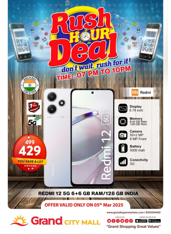 Rush Hour Deal - Grand City Mall from Grand Hypermarket until 5th March ...