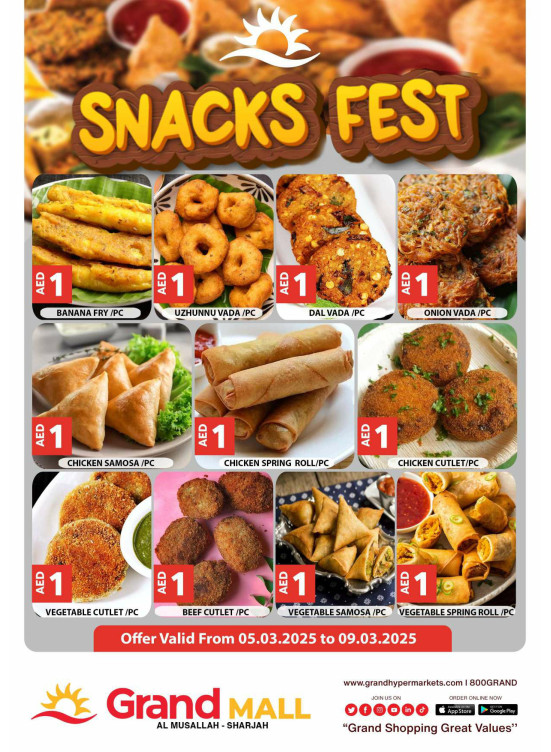 Snacks Fest - Grand Mall Sharjah from Grand Hypermarket until 9th March ...
