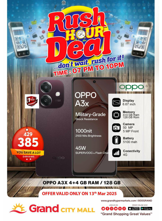 Rush Hour Deal - Grand City Mall from Grand Hypermarket until 13th ...