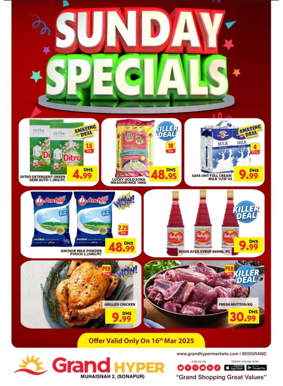 Sunday Specials - Grand Hyper Muhaisnah from Grand Hypermarket until ...