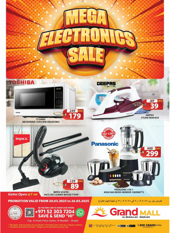 Mega Electronics Sale- Grand Mall Sharjah from Grand Hypermarket until ...