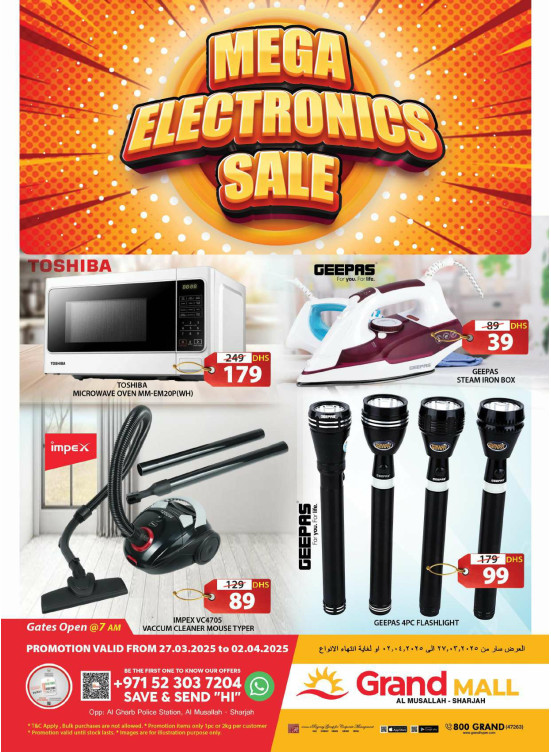 Mega Electronics Sale- Grand Mall Sharjah from Grand Hypermarket until ...
