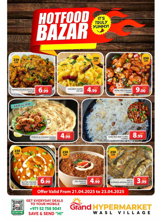 Hot Food Bazar - Wasl Village, Dubai from Grand Hypermarket until 23rd April - Grand Hypermarket ...
