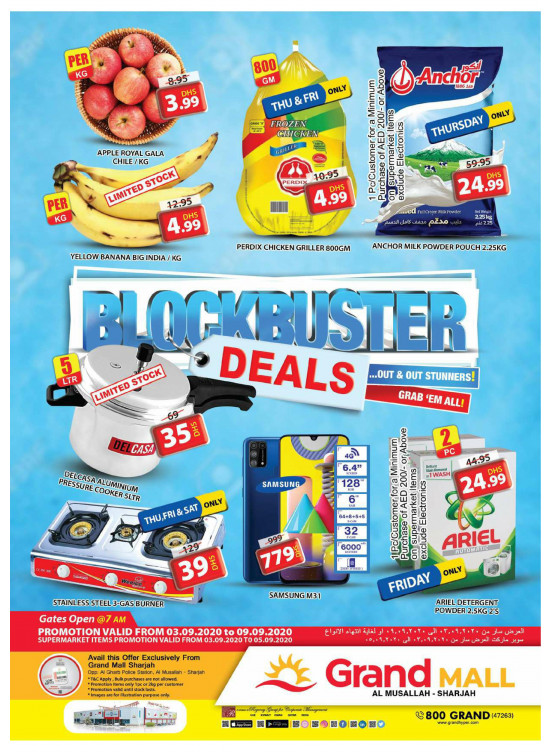 Blockbuster Deals - Grand Mall Sharjah from Grand Hypermarket until 9th ...