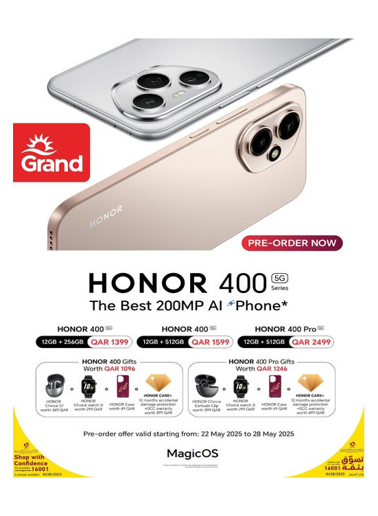 Pre-Order Now - Honor 400 Series Smartphone from Grand Hypermarket ...