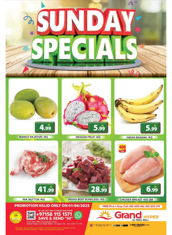 Sunday Specials - Grand Hyper Al Khail Mall from Grand Hypermarket until 1st June - Grand ...