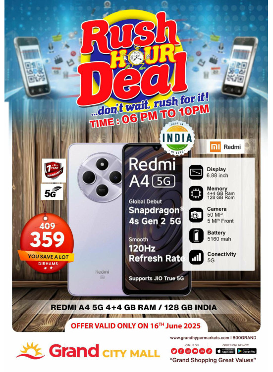 Rush Hour Deal - Grand City Mall from Grand Hypermarket until 16th June ...