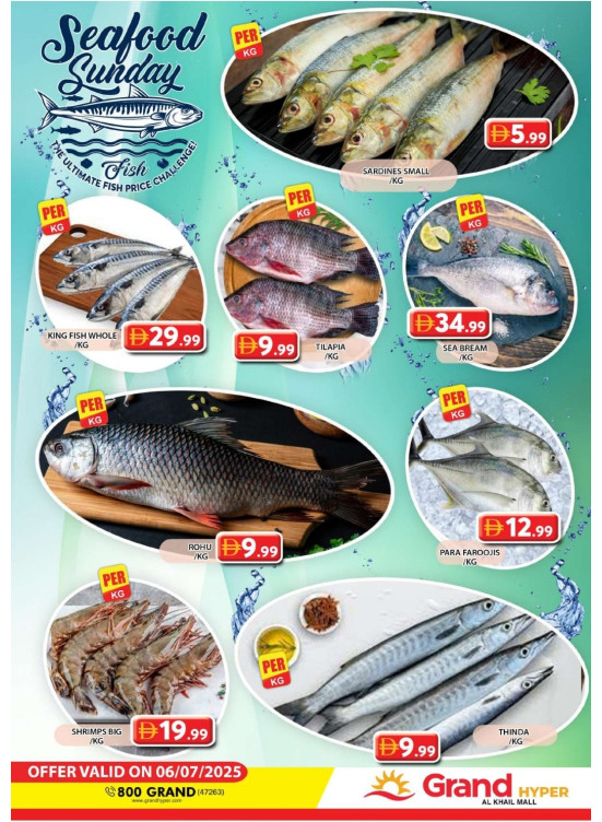 Seafood Sunday - Grand Hyper Al Khail Mall from Grand Hypermarket until 6th July - Grand ...