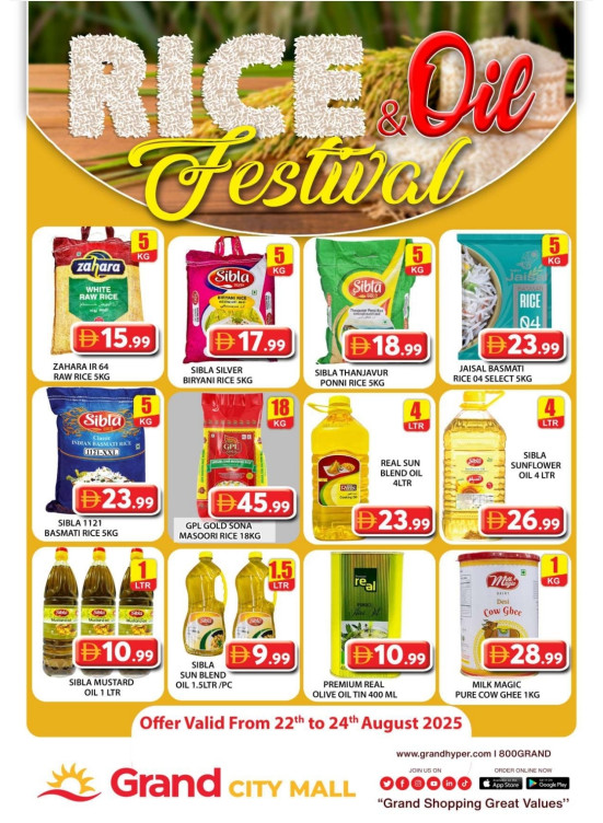 Rice & Oil Festival - Grand City Mall from Grand Hypermarket until 24th ...