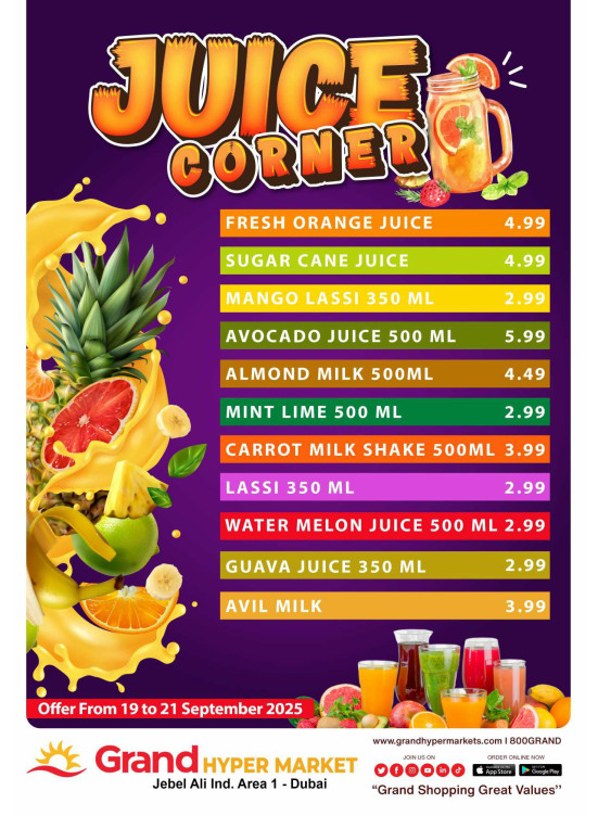 Juice Corner - Grand Hypermarket Jebel Ali from Grand Hypermarket until ...