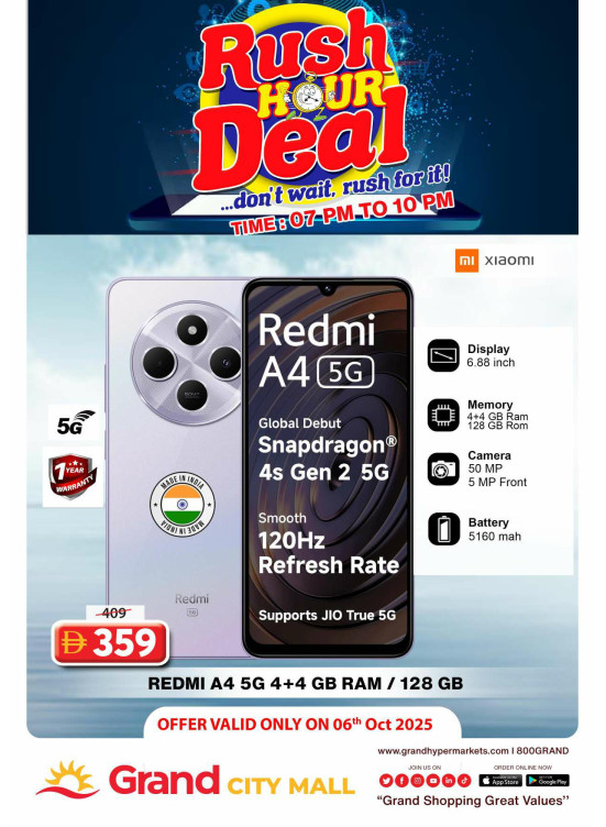 Rush Hour Deal - Grand City Mall from Grand Hypermarket until 6th ...