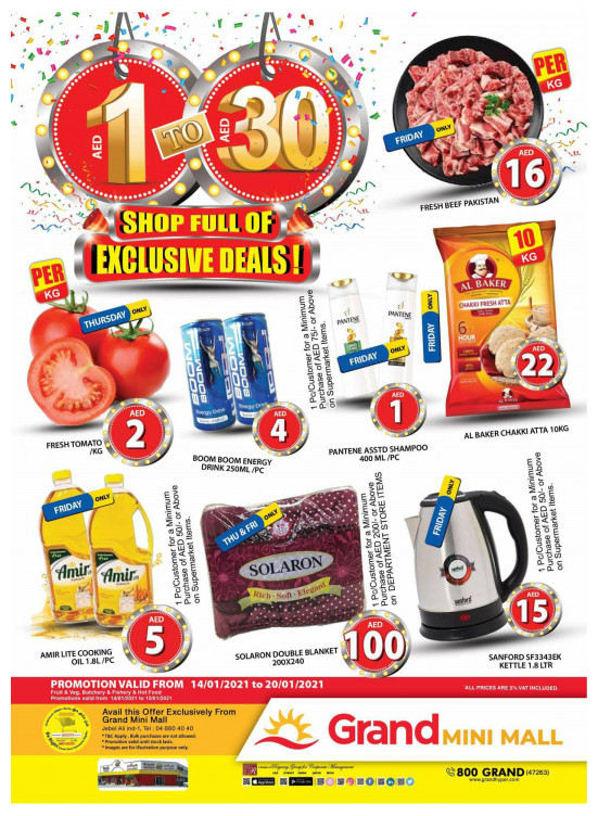 1 AED To 30 AED Deals - Grand Mini Mall from Grand Hypermarket until ...