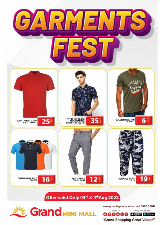 Garments Fest - Grand Mini Mall from Grand Hypermarket until 4th August - Grand Hypermarket UAE ...