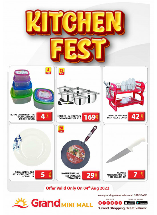 Kitchen Fest - Grand Mini Mall from Grand Hypermarket until 4th August - Grand Hypermarket UAE ...