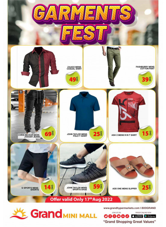 Garments Fest - Grand Mini Mall from Grand Hypermarket until 17th August - Grand Hypermarket UAE ...