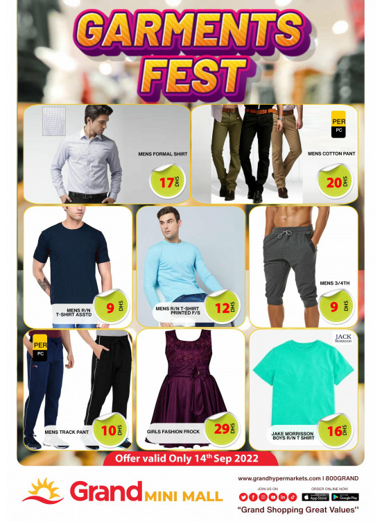 Garments Fest - Grand Mini Mall from Grand Hypermarket until 14th September - Grand Hypermarket ...