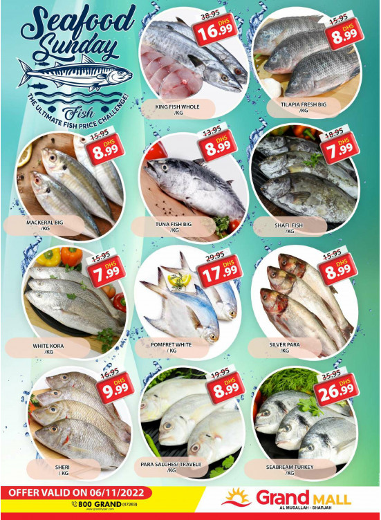 Seafood Sunday - Grand Mall Sharjah from Grand Hypermarket until 6th ...