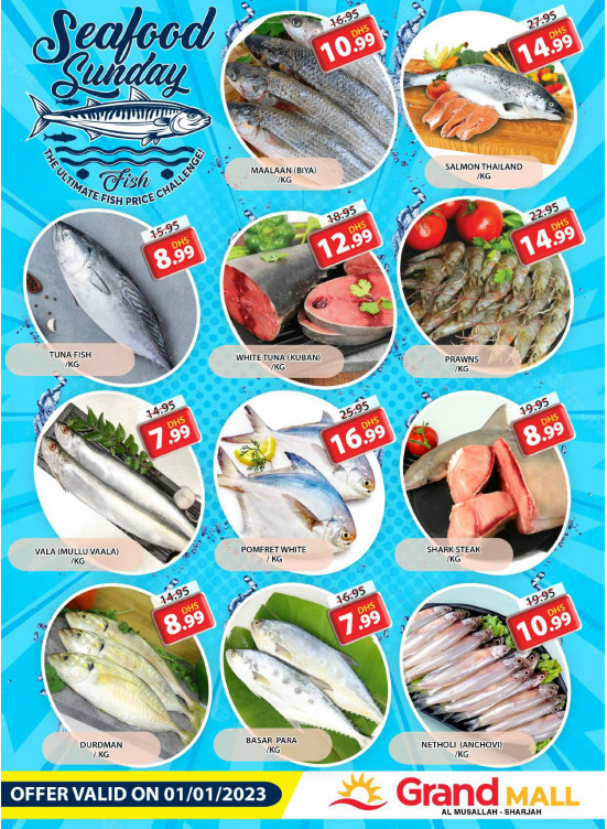 Seafood Sunday - Grand Mall Sharjah from Grand Hypermarket until 1st ...