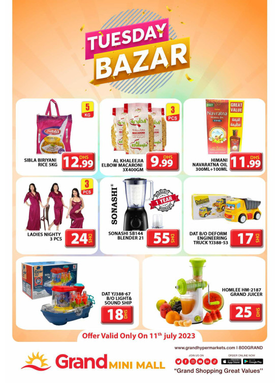 Tuesday Bazar - Grand Mini Mall from Grand Hypermarket until 11th July - Grand Hypermarket UAE ...