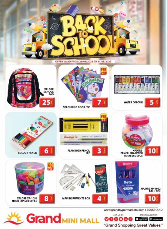 Back to School Deals - Grand Mini Mall from Grand Hypermarket until 31st August - Grand ...