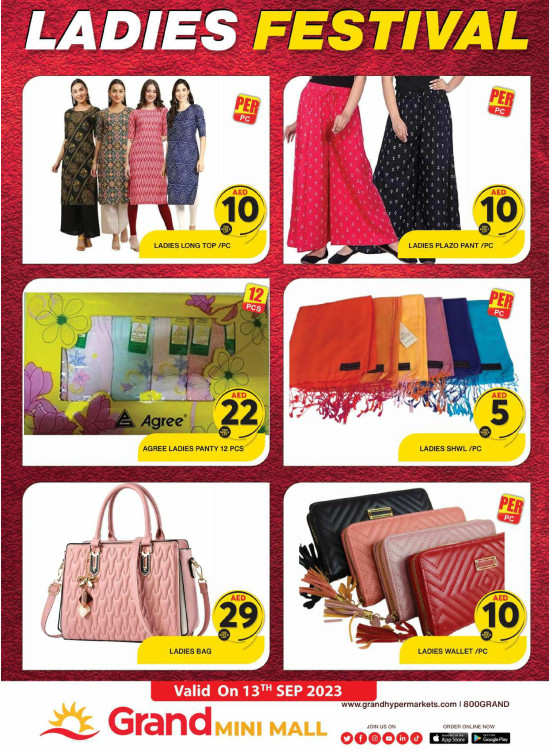 Ladies Festival - Grand Mini Mall from Grand Hypermarket until 13th September - Grand ...