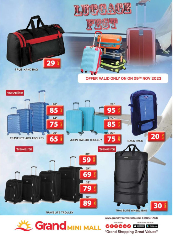 Luggage Fest - Grand Mini Mall from Grand Hypermarket until 9th November - Grand Hypermarket UAE ...